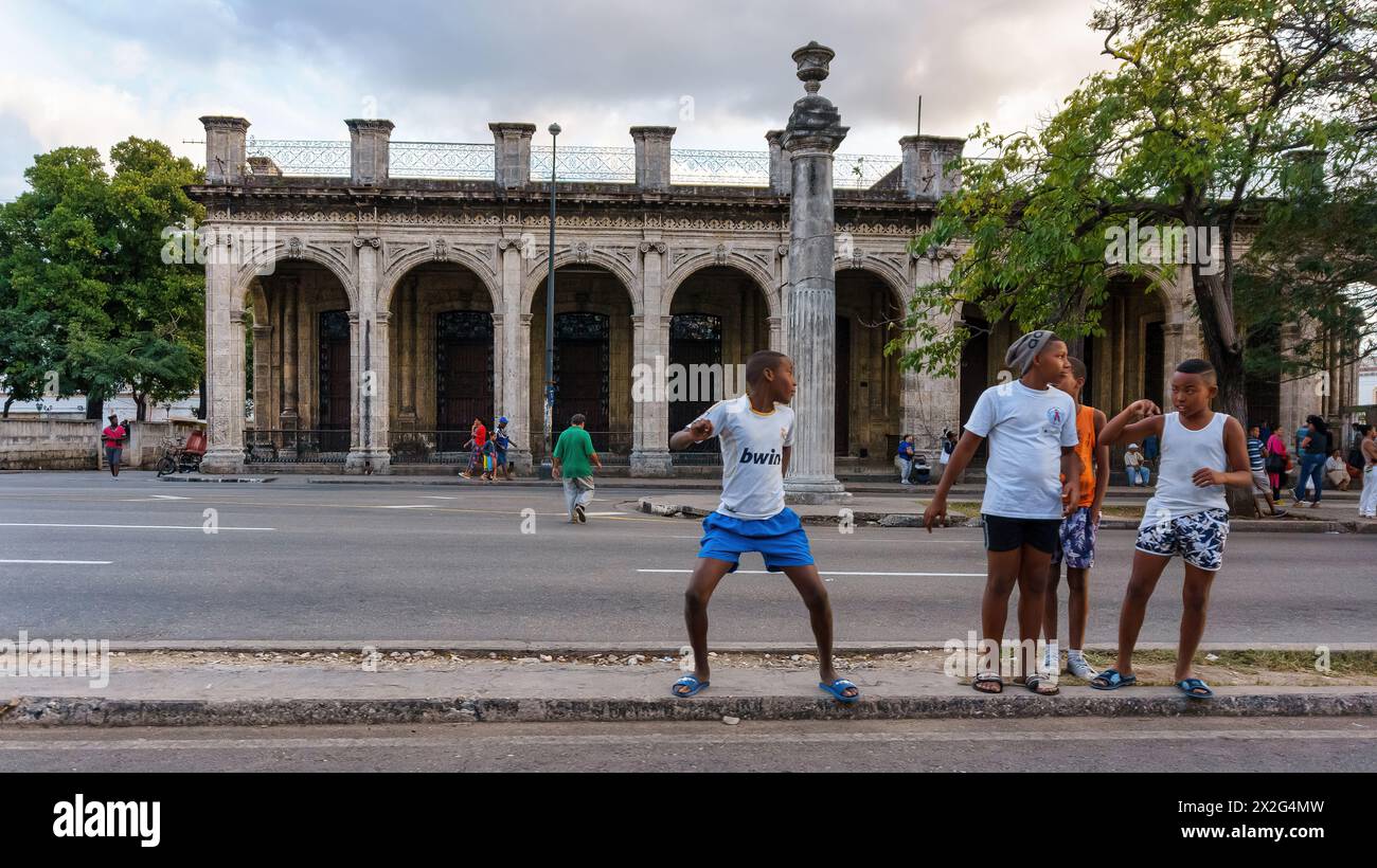 Cuban man dancing in city street, carlos iii, havana Stock Photo - Alamy