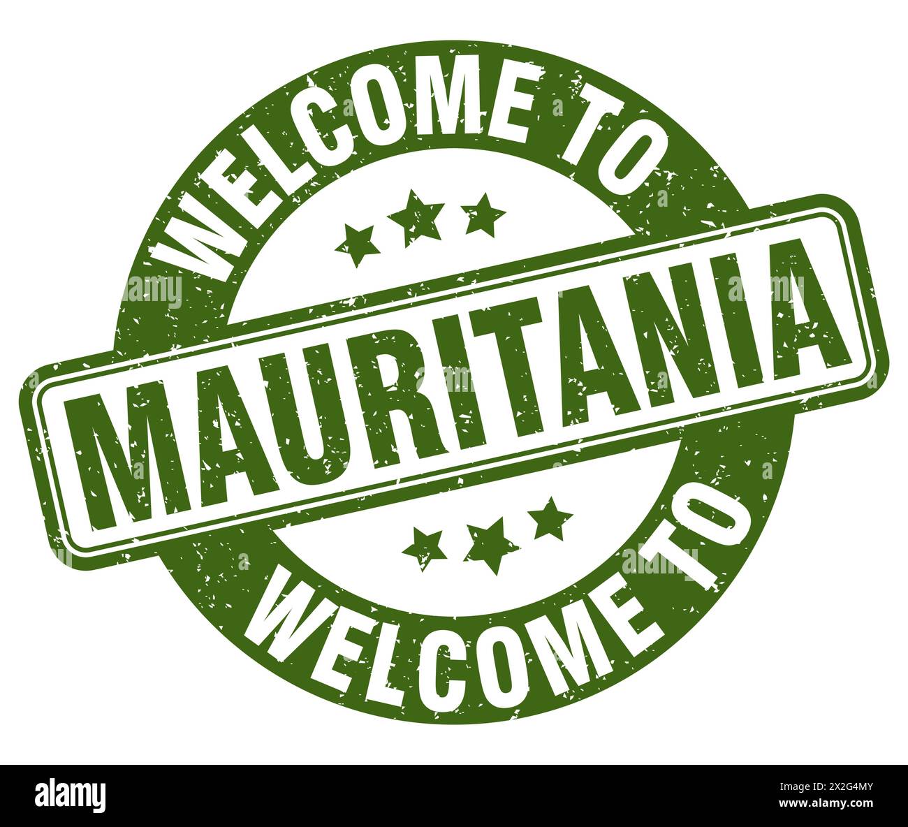 Welcome to Mauritania stamp. Mauritania round sign isolated on white ...