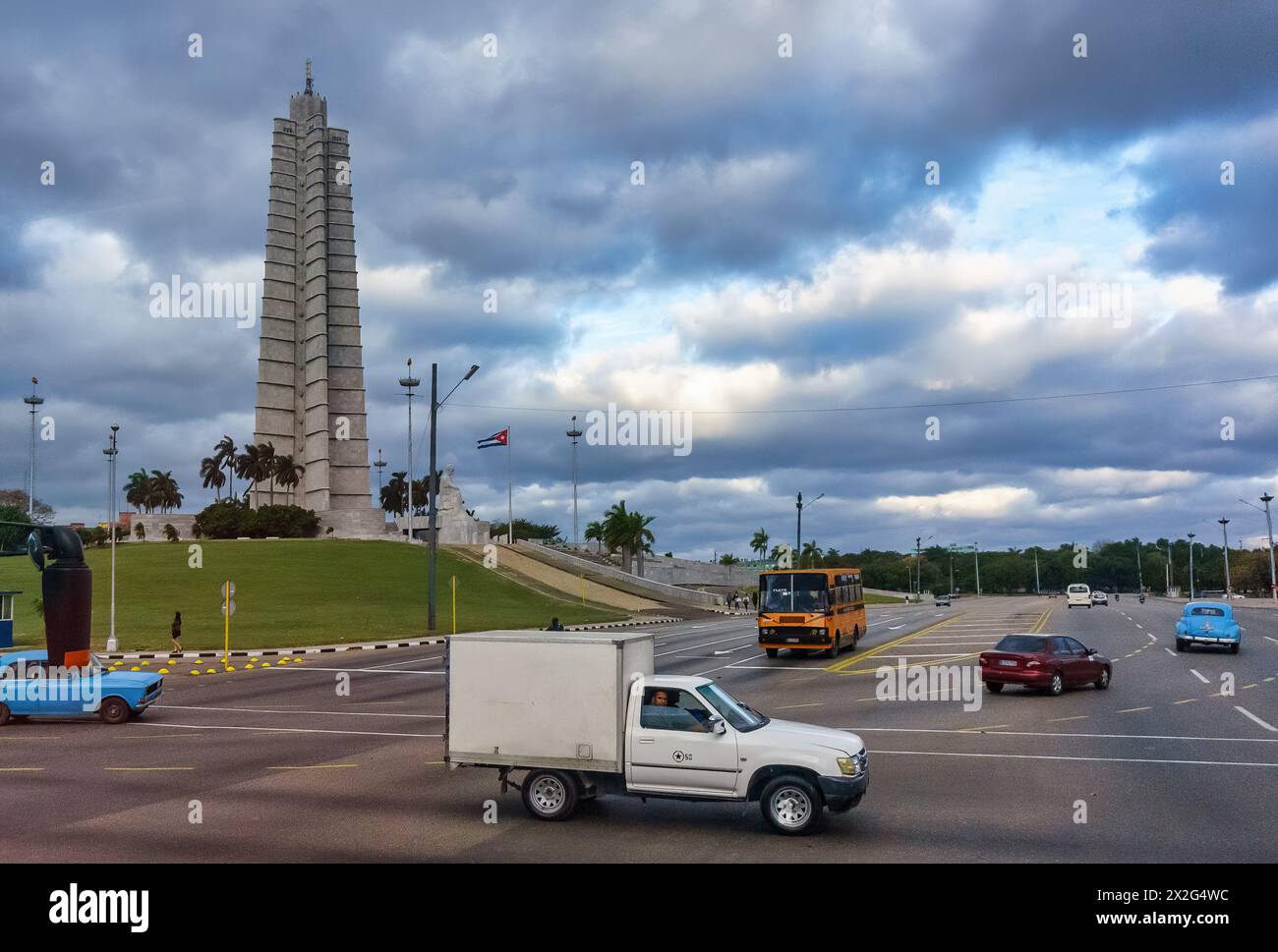 traffic transportation scene by revolution square, havana, cuba Stock ...