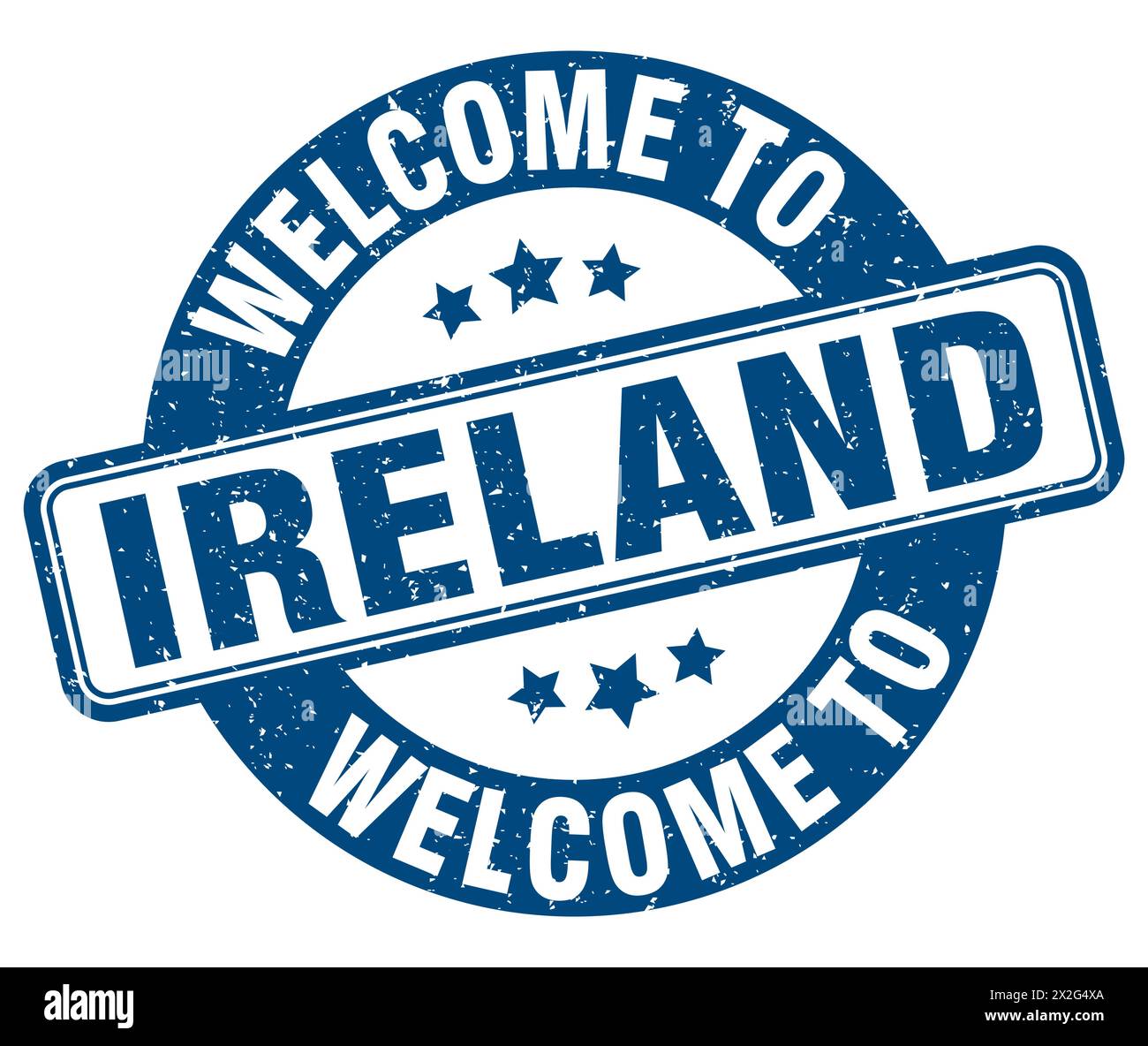 Welcome to Ireland stamp. Ireland round sign isolated on white ...
