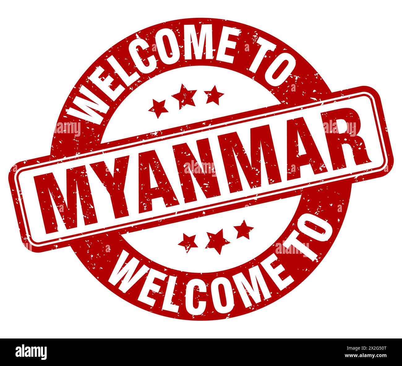 Welcome to Myanmar stamp. Myanmar round sign isolated on white ...