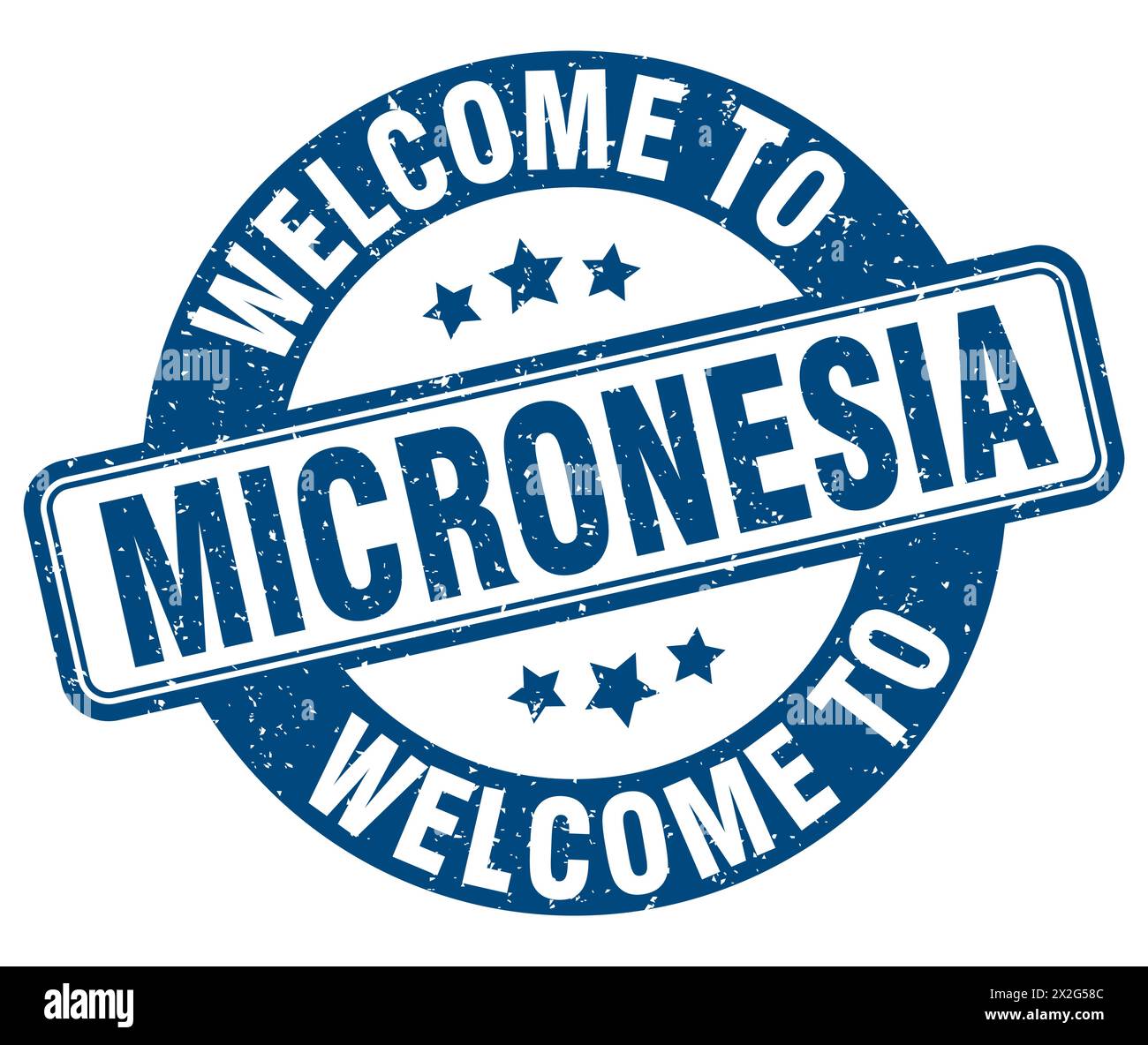 Welcome to Micronesia stamp. Micronesia round sign isolated on white ...