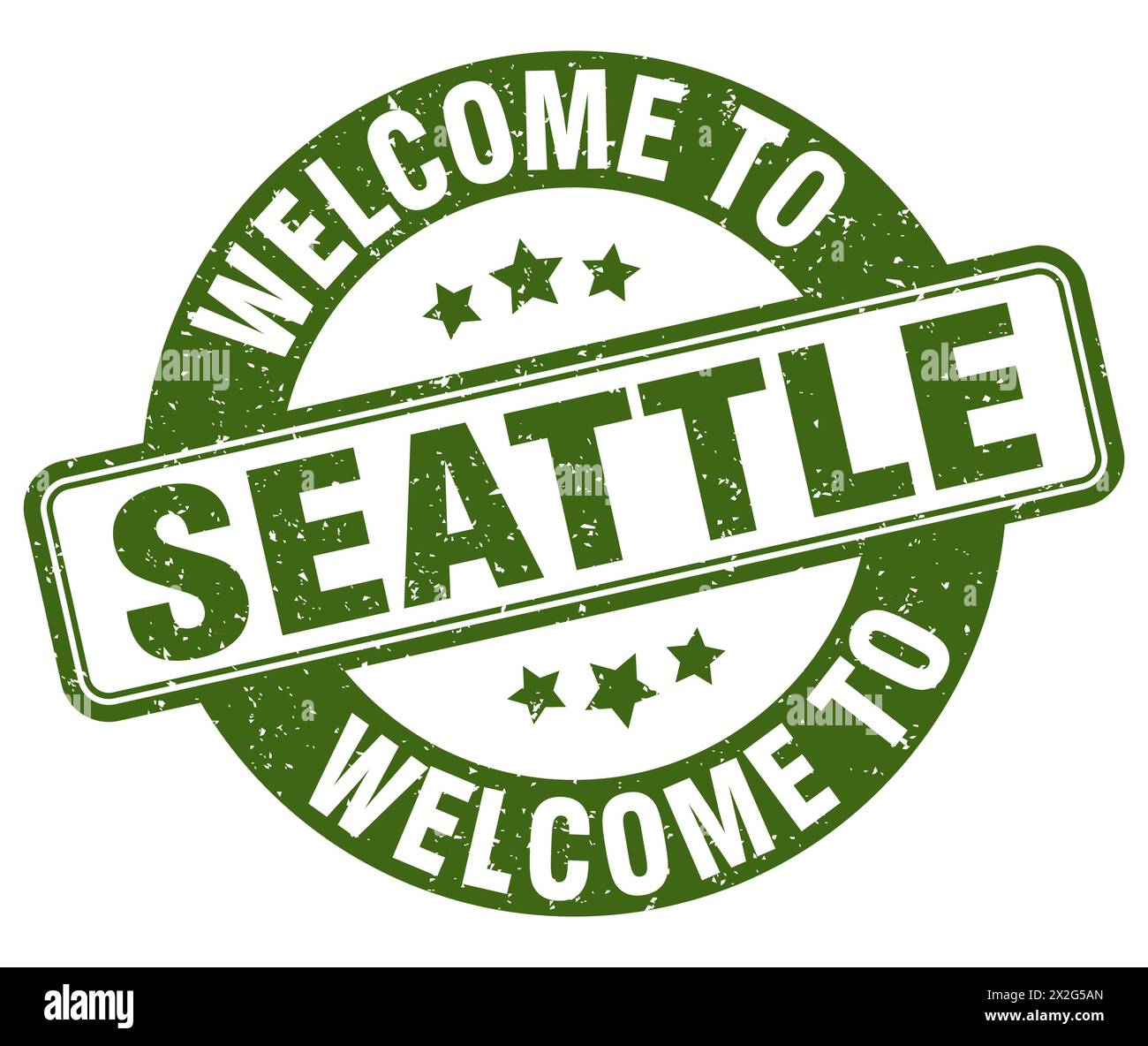 Welcome to Seattle stamp. Seattle round sign isolated on white ...