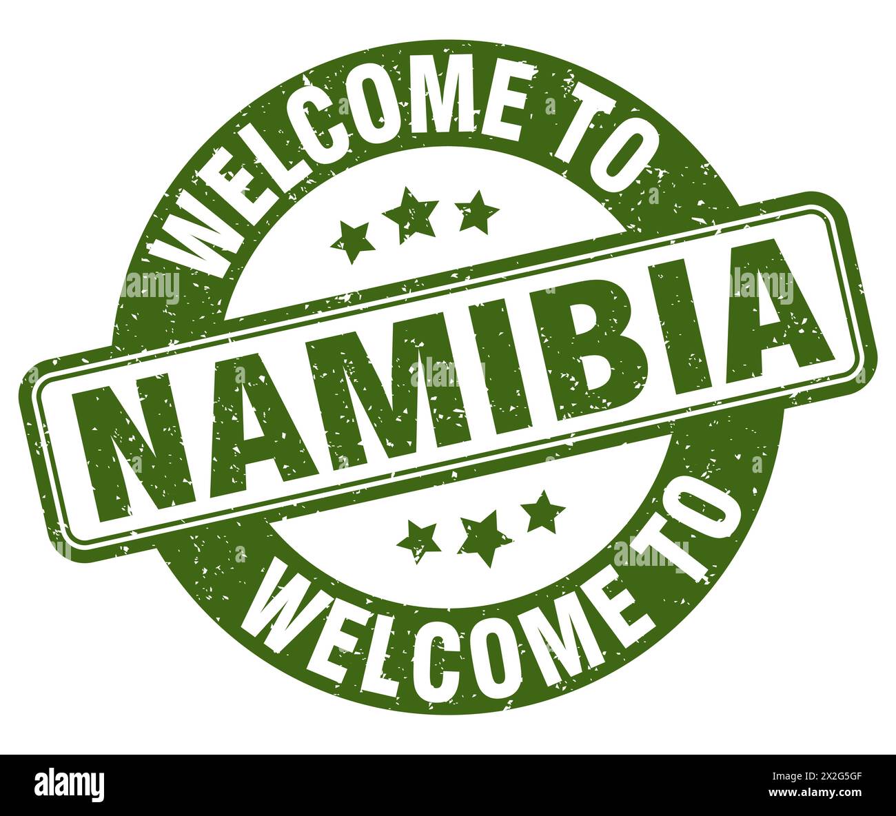 Welcome to Namibia stamp. Namibia round sign isolated on white ...