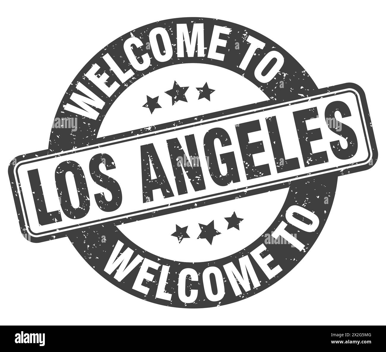 Welcome to Los Angeles stamp. Los Angeles round sign isolated on white ...