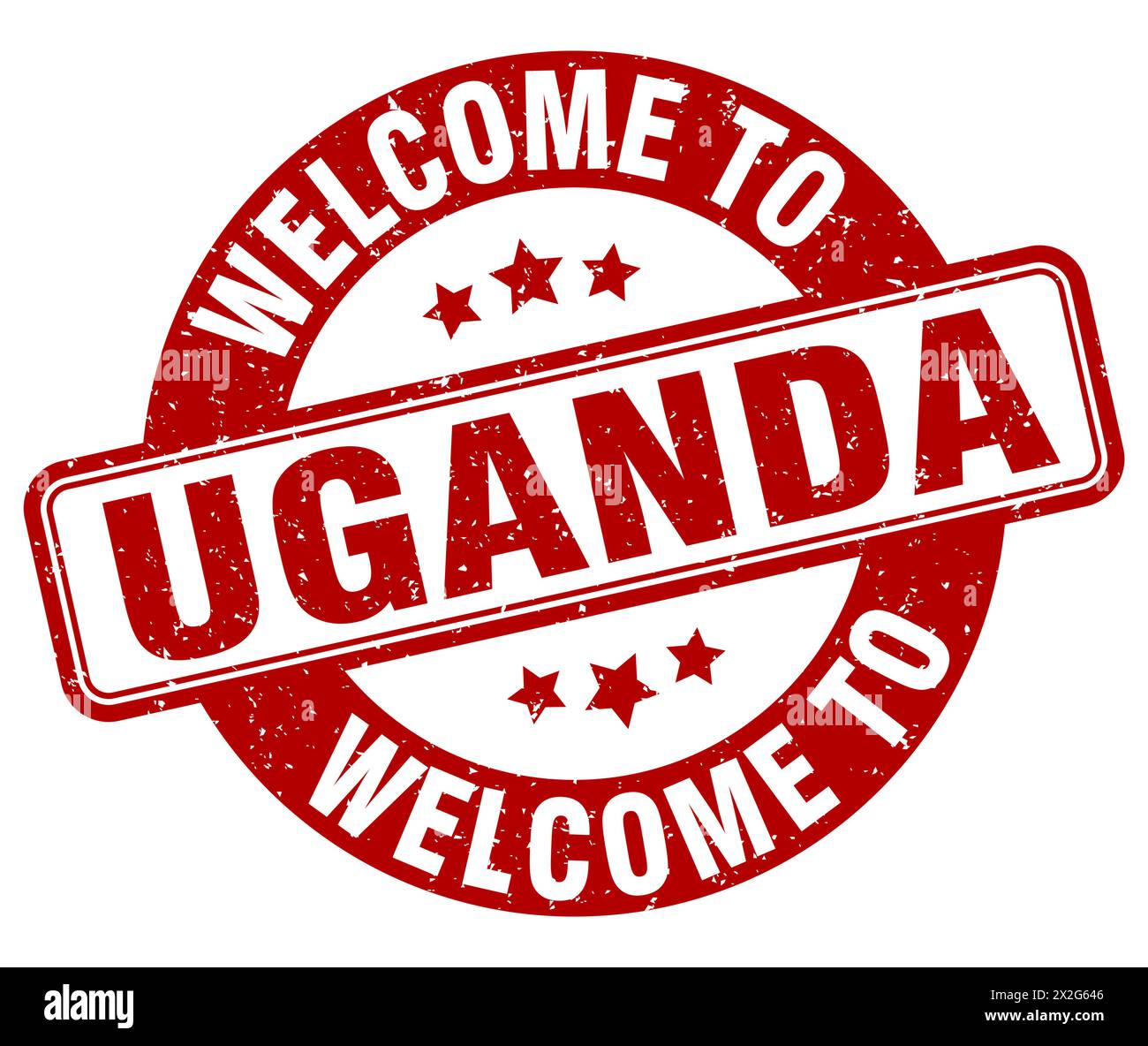 Welcome to Uganda stamp. Uganda round sign isolated on white background ...