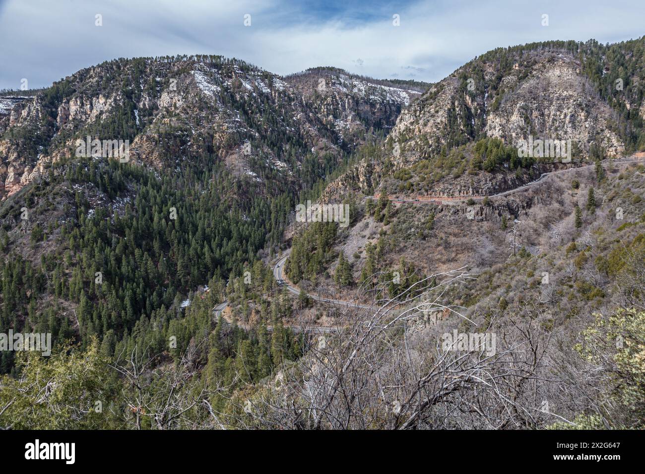 US highway 89A descends in a series of switchbacks into Oak Creek ...
