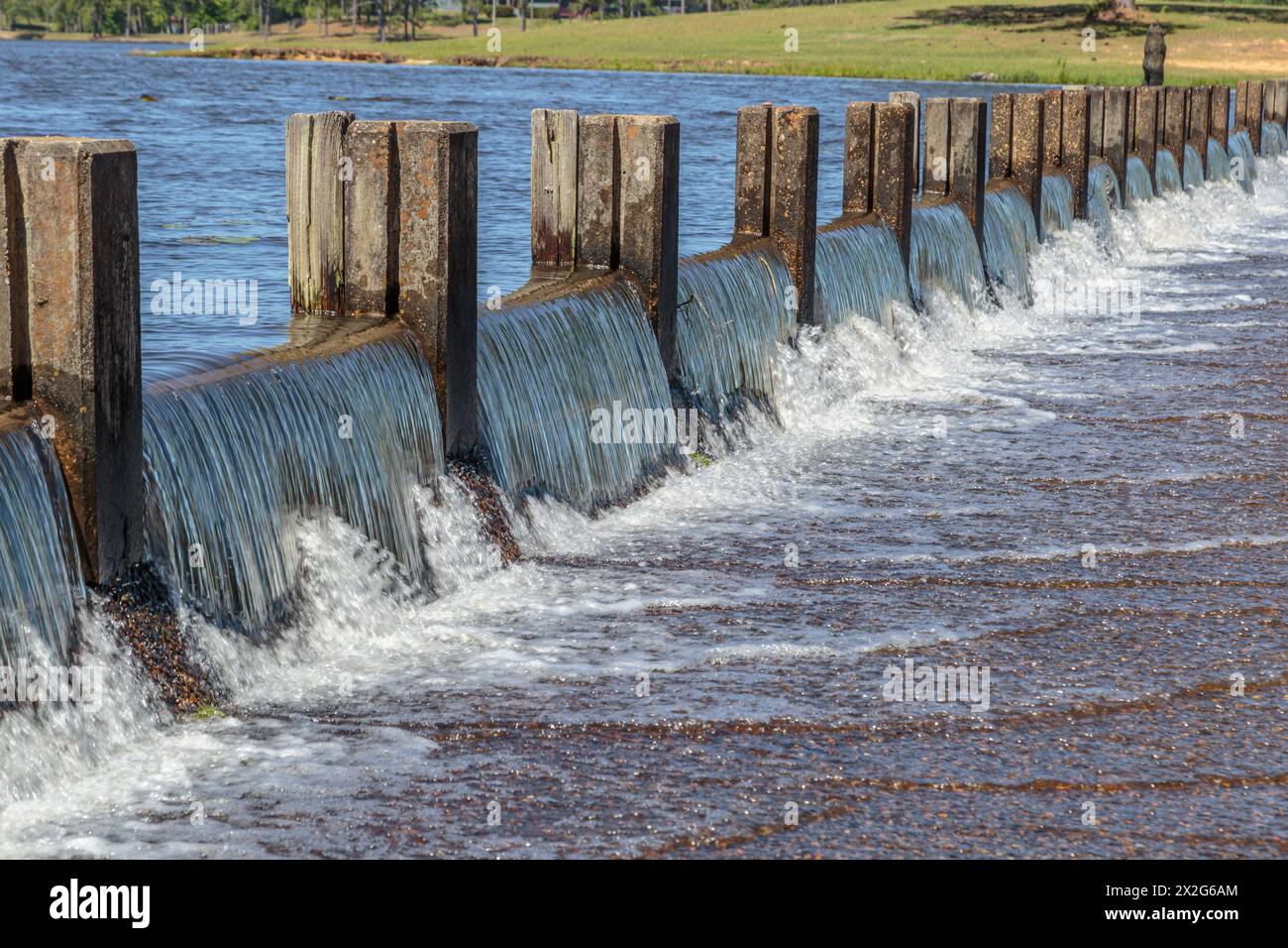 Spillway across Geiger Lake Road at Paul B. Johnson State Park near ...