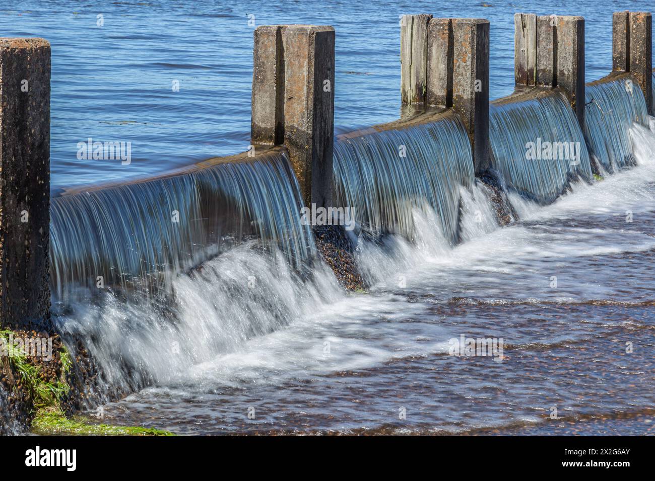 Spillway across Geiger Lake Road at Paul B. Johnson State Park near ...