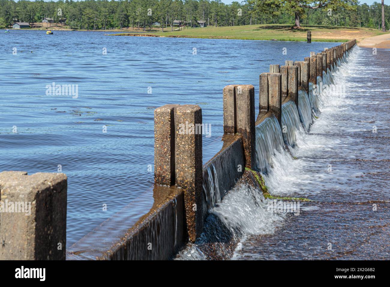 Spillway across Geiger Lake Road at Paul B. Johnson State Park near ...