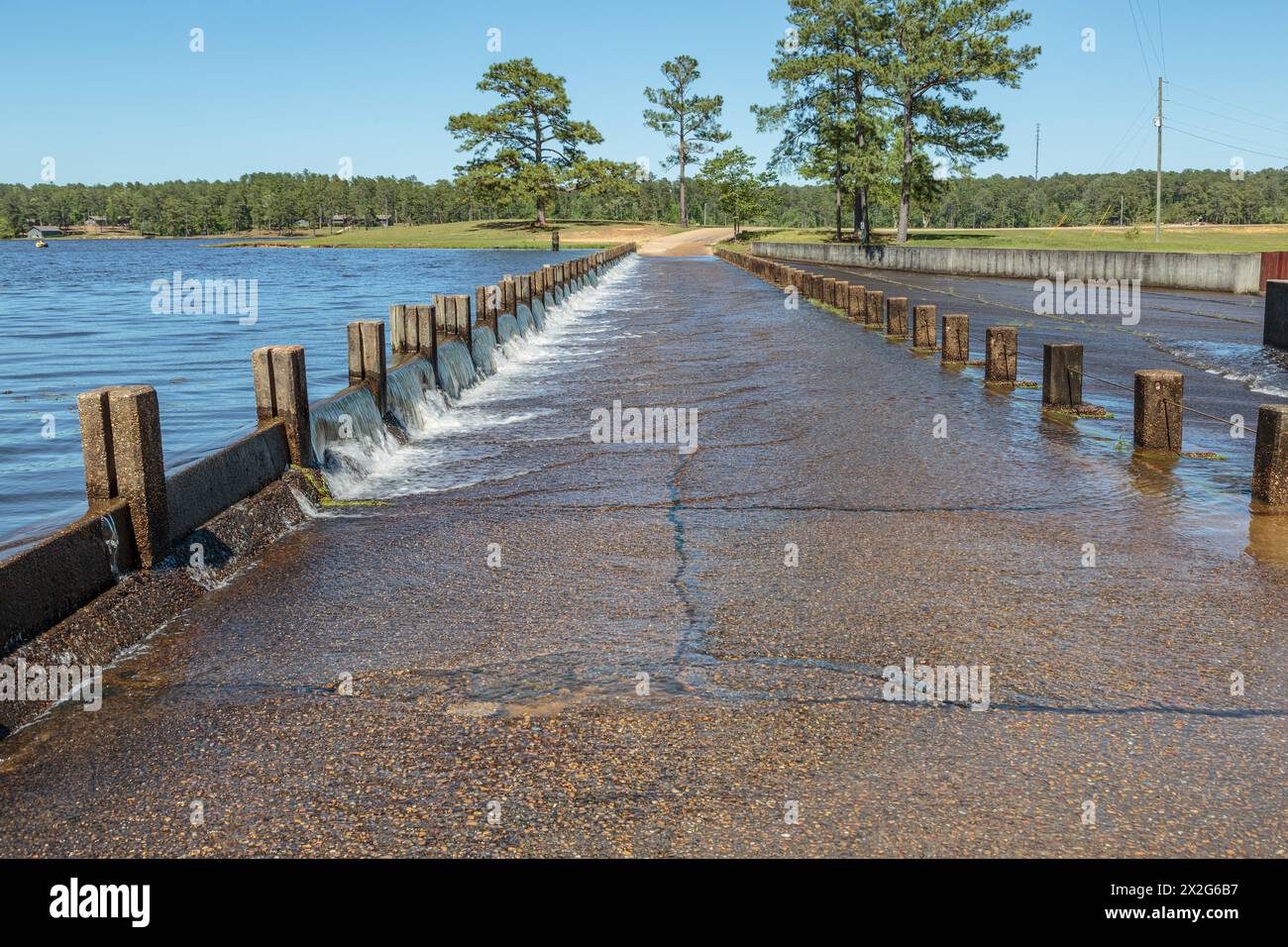 Spillway across Geiger Lake Road at Paul B. Johnson State Park near ...