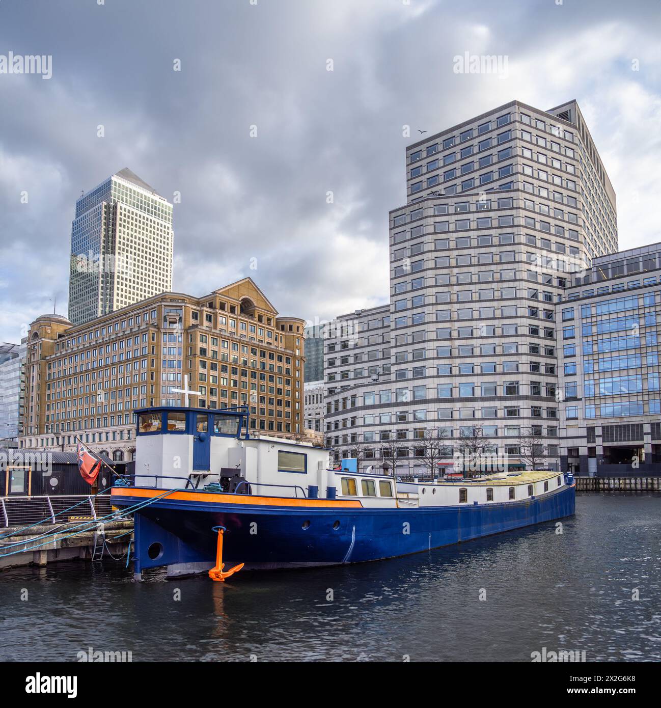 London, United Kingdom - February 26, 2024: A transport ship moored in ...
