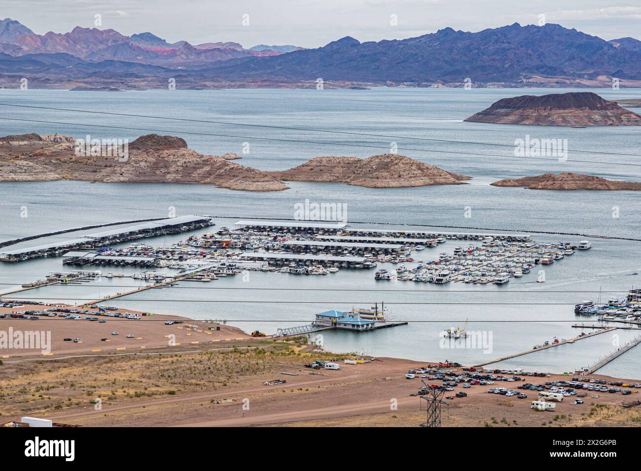 Lake Mead Marina on the western shoere of Lake Mead near Boulder City ...