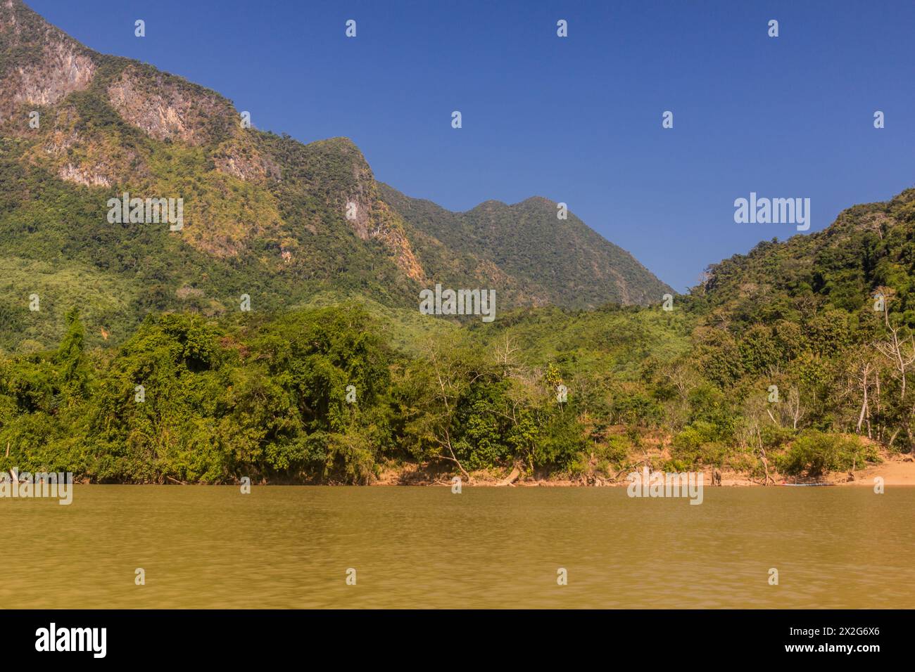 Landscape around Nam Ou river near Nong Khiaw, Laos Stock Photo - Alamy