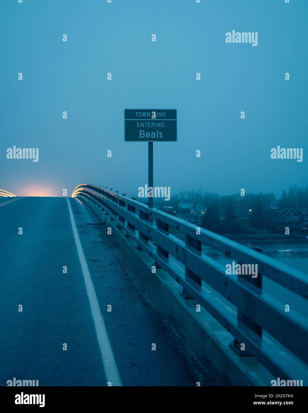 Beals Town Line sign in Beals, Maine Stock Photo - Alamy