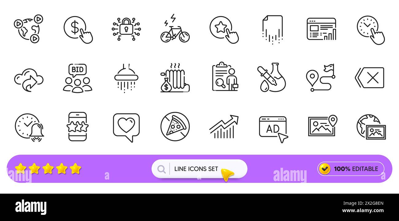 Loyalty star, Buy currency and Journey line icons for web app ...