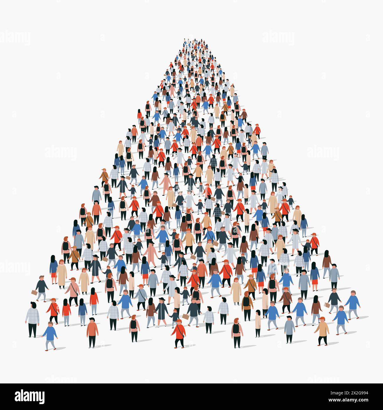 Template with a crowd of business people standing in a line. People ...