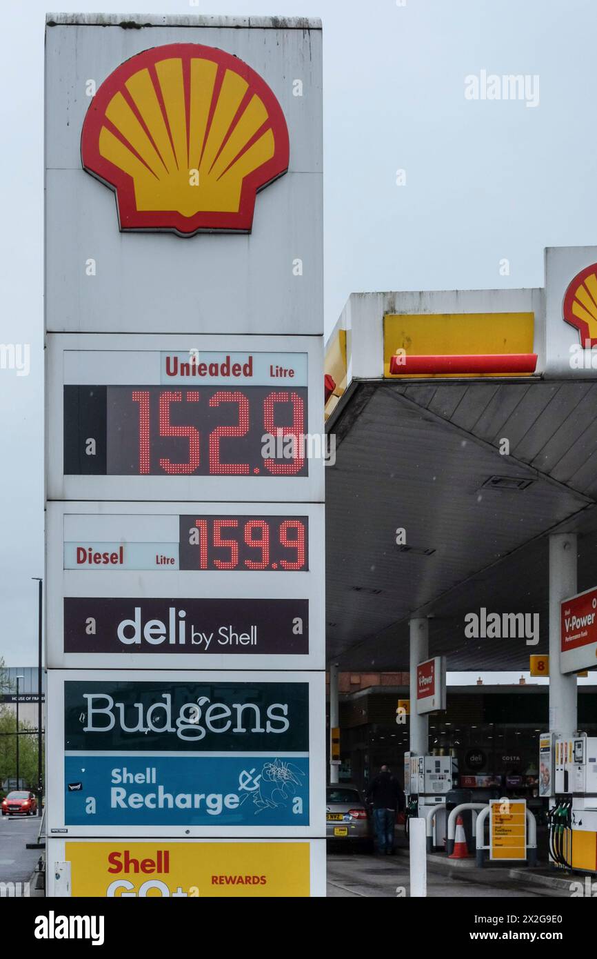 UK Fuel Prices rising Pictured is the Shell Garage on the M32 Bristol ...