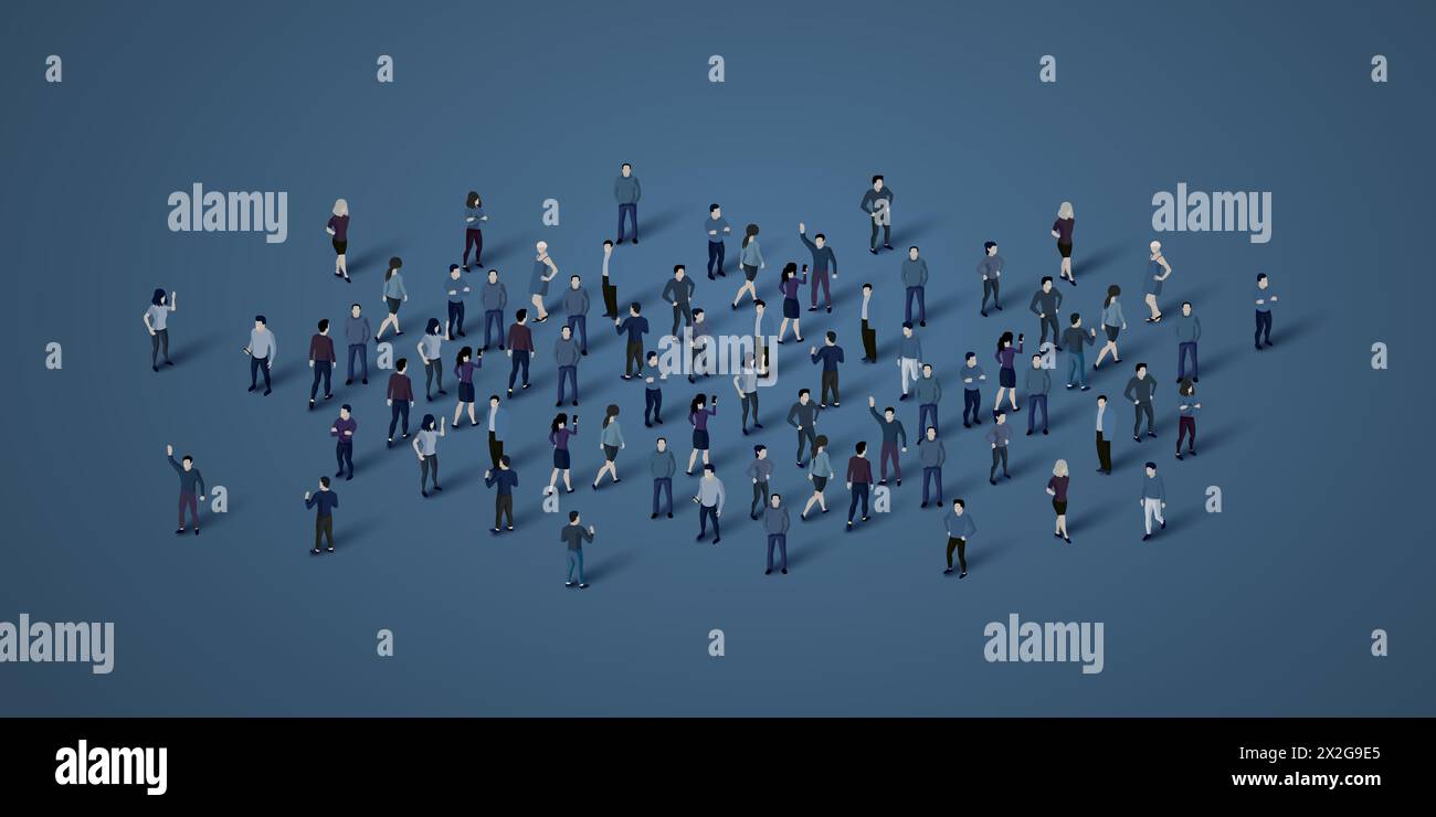 Large group of people. People crowd concept. Vector illustration Stock ...