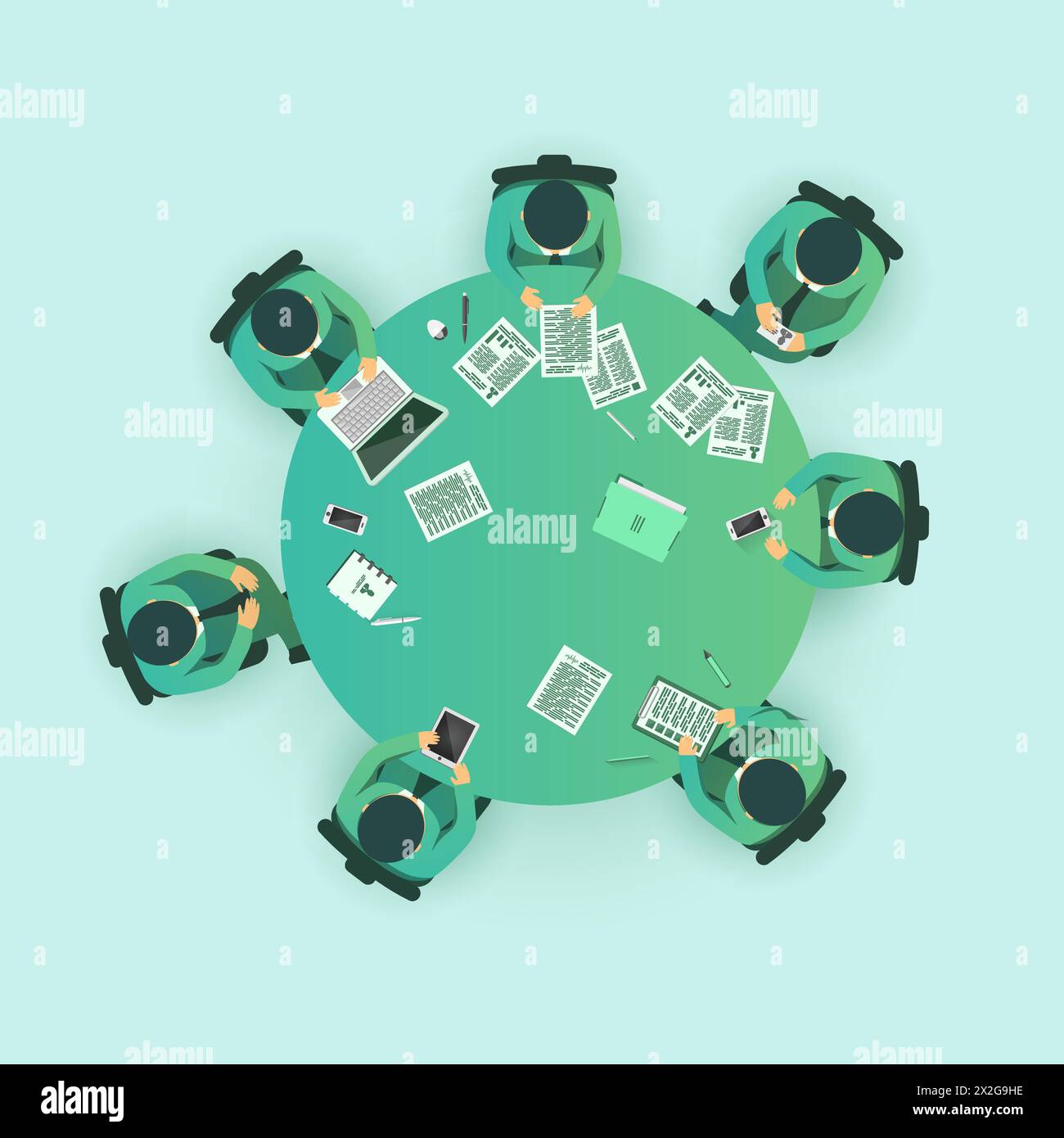 Round table with chair top view Stock Vector Images - Alamy