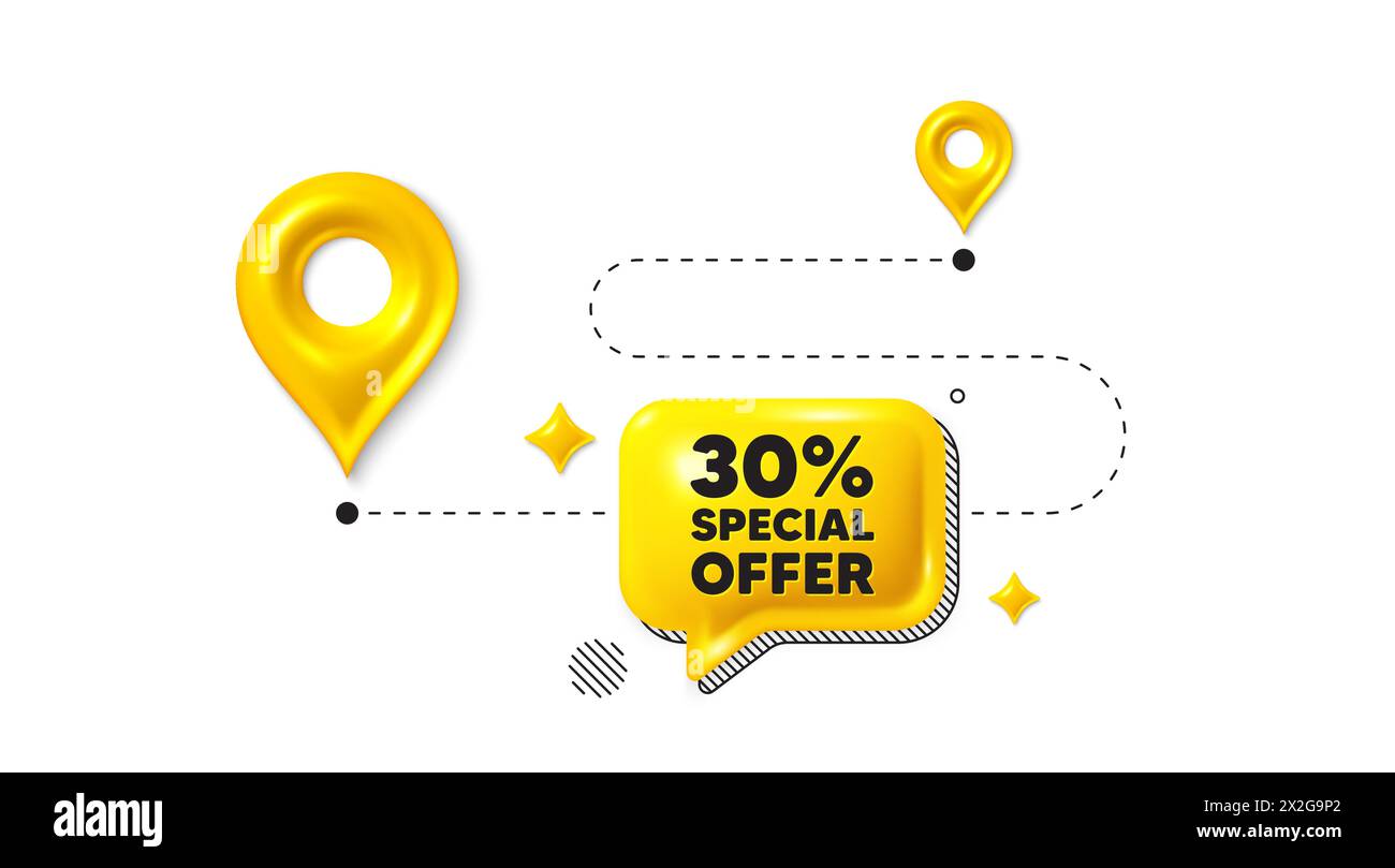 30 percent discount offer. Sale price promo sign. Road journey position ...