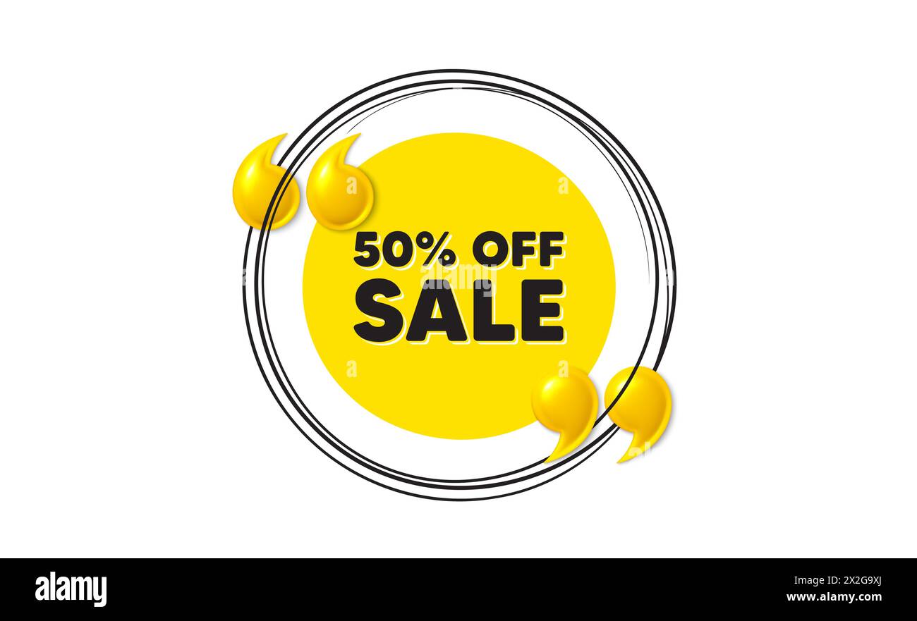 Sale 50 percent off discount. Promotion price offer sign. Hand drawn ...