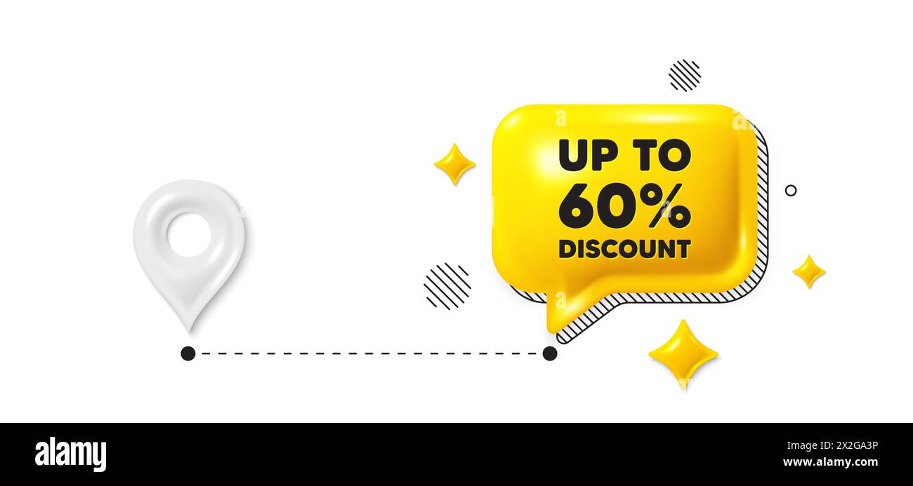 Up to 60 percent discount. Sale offer price sign. Road journey position ...