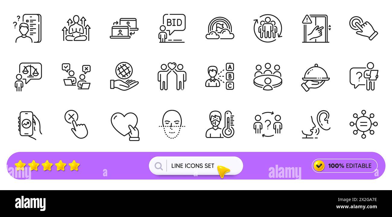 Dont touch, Whisper and Delegate question line icons for web app ...