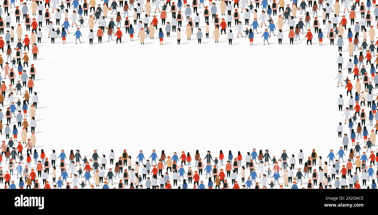 Large group of people background. Vector illustration Stock Vector ...