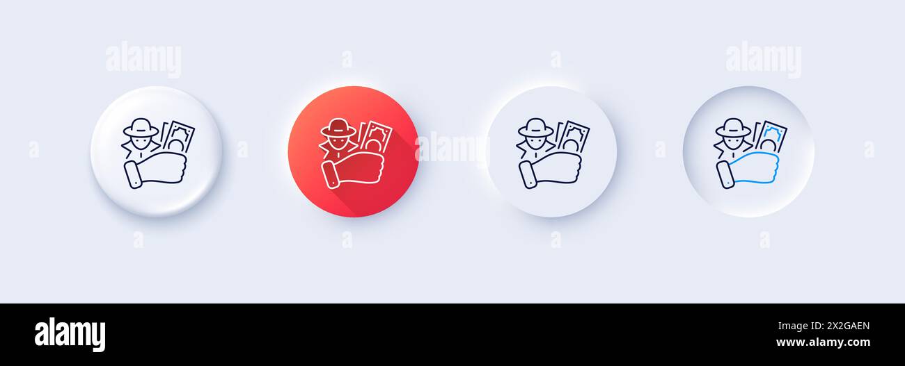 Fraud line icon. Spy of thief sign. Line icons. Vector Stock Vector ... Fraud line icon. Spy of thief sign. Line icons. Vector Stock Vector ...