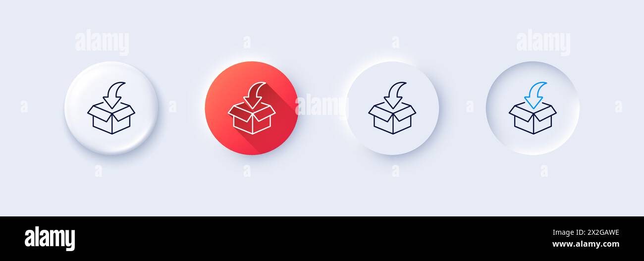 Moving service line icon. Packing things sign. Line icons. Vector Stock ...