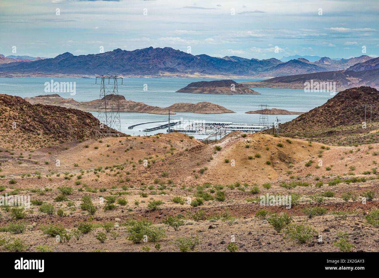 Lake Mead Marina on the western shoere of Lake Mead near Boulder City ...
