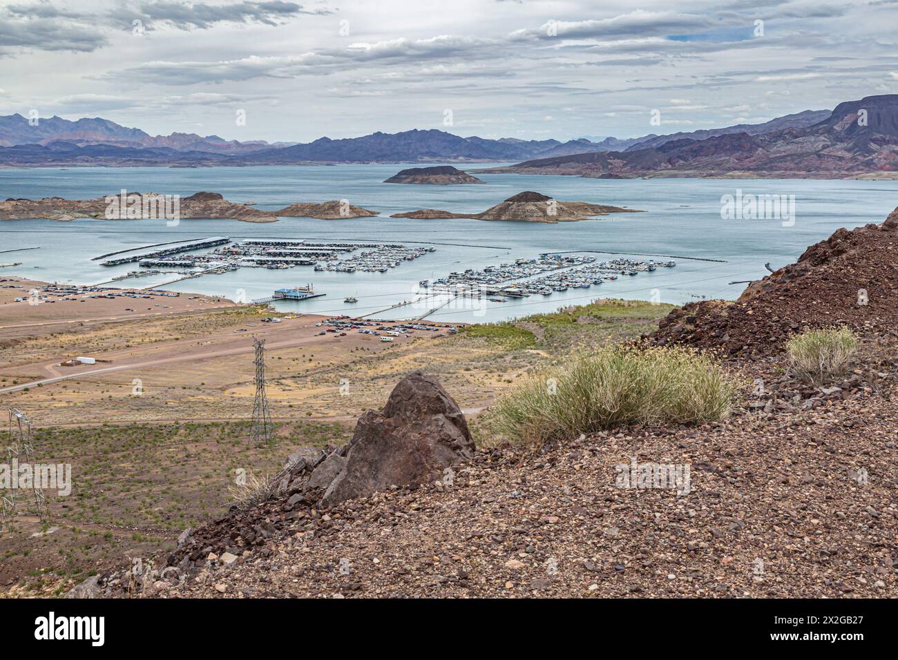 Lake Mead Marina on the western shoere of Lake Mead near Boulder City ...