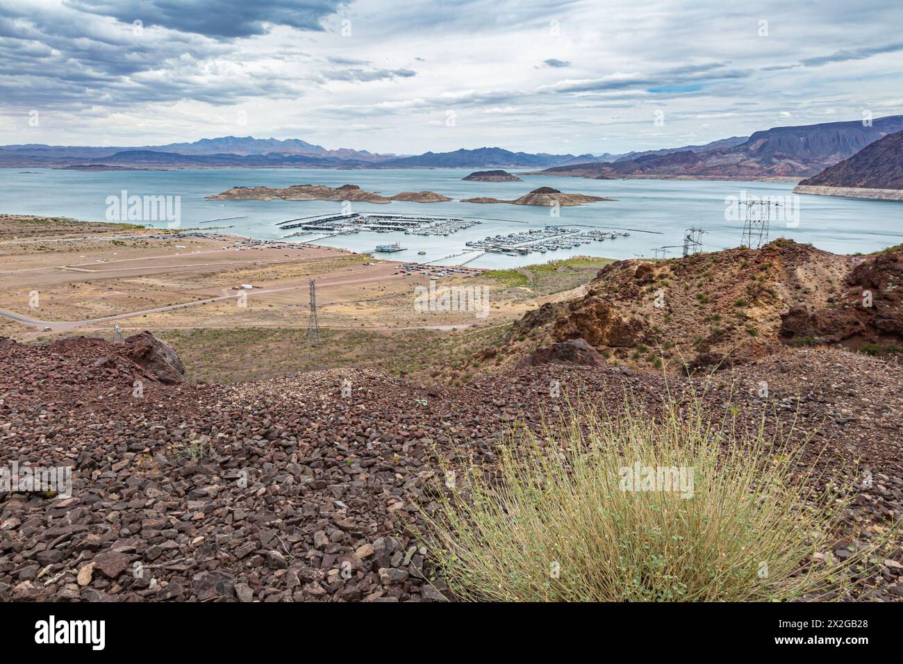 Lake Mead Marina on the western shoere of Lake Mead near Boulder City ...