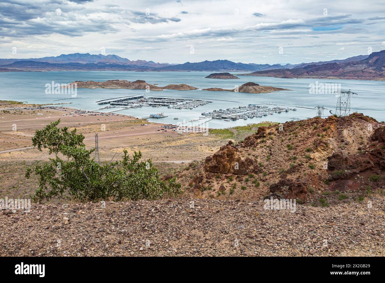 Lake Mead Marina on the western shoere of Lake Mead near Boulder City ...