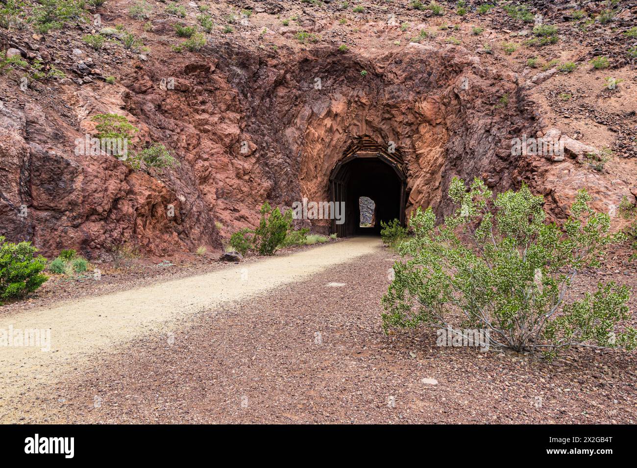 Entrance to one of several railroad tunnels along the Historic Railroad ...