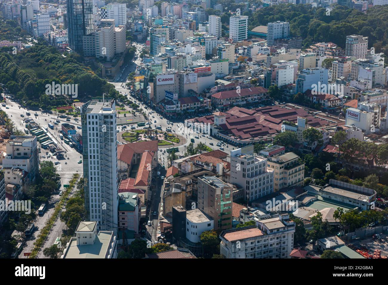 Vietnam, Ho Chi Minh City, Saigon, Aerial view from Bitexco Financial ...