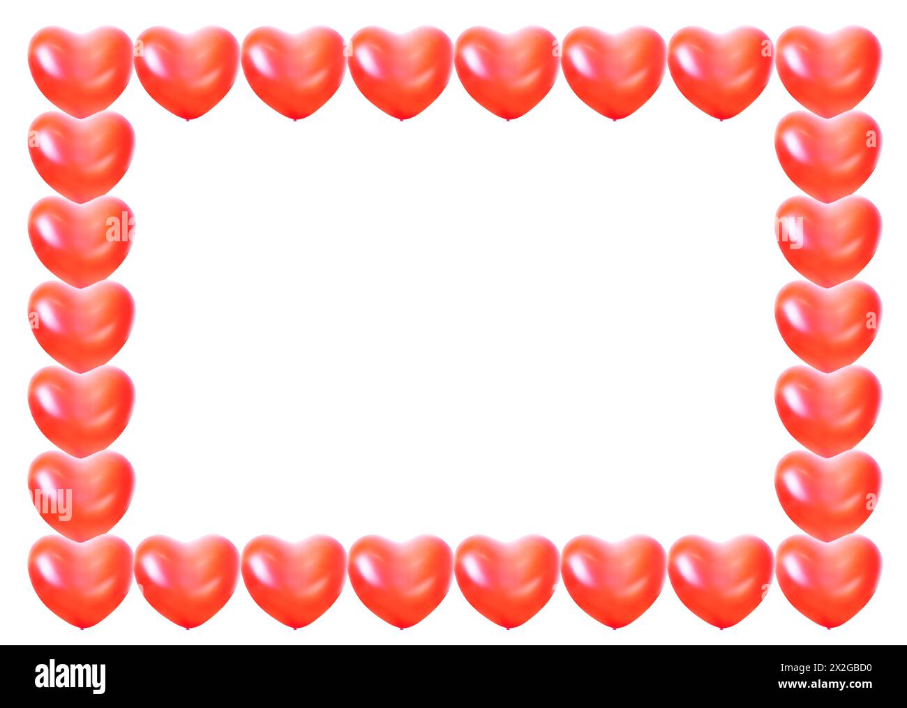 heart shape balloon frame isolated on white background collage Stock ...