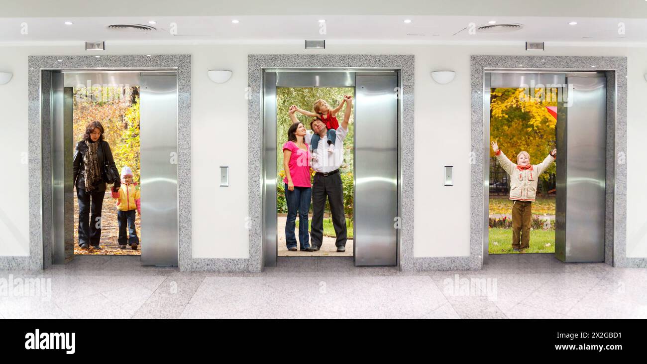 Elevator row hi-res stock photography and images - Alamy