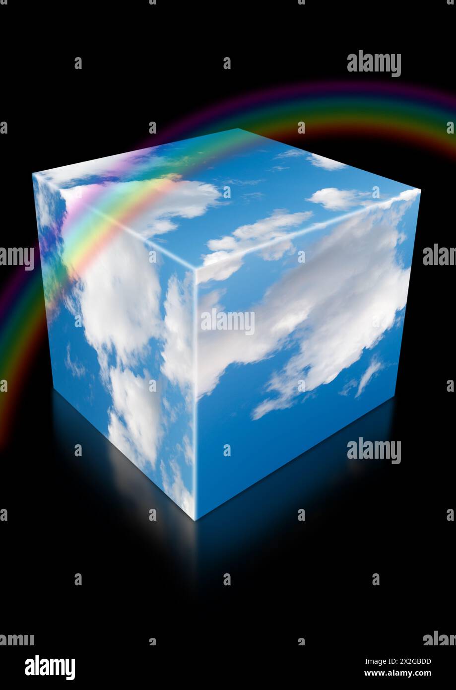 3d abstract blue glass cube hi-res stock photography and images - Alamy