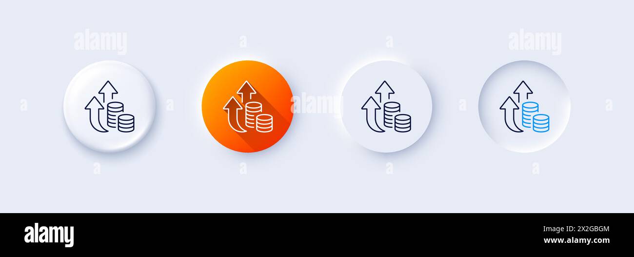 Inflation line icon. Growth or Increase price sign. Line icons. Vector ...