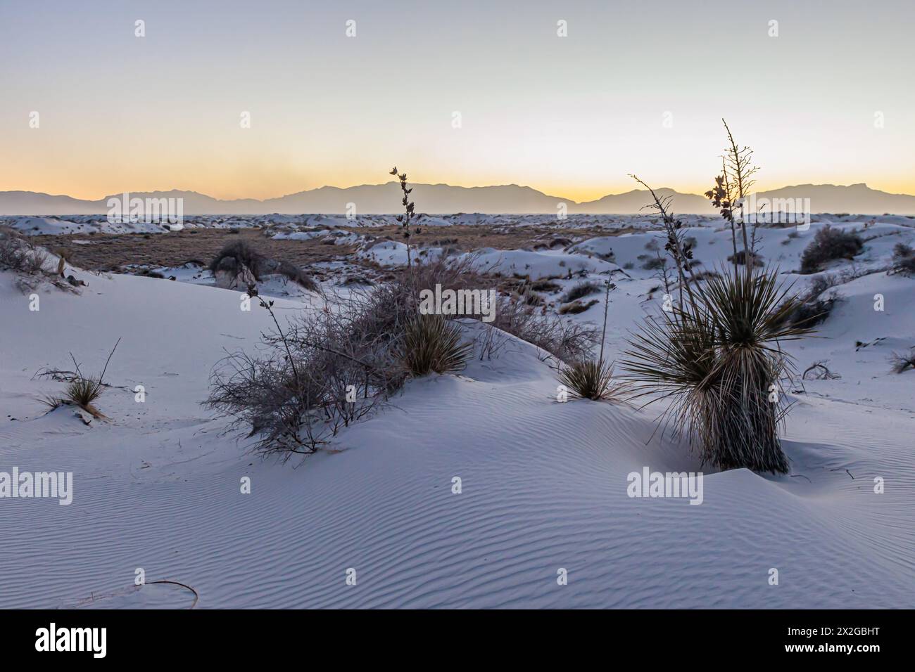 Gypsum dunefields at White Sands National Monument located within the ...