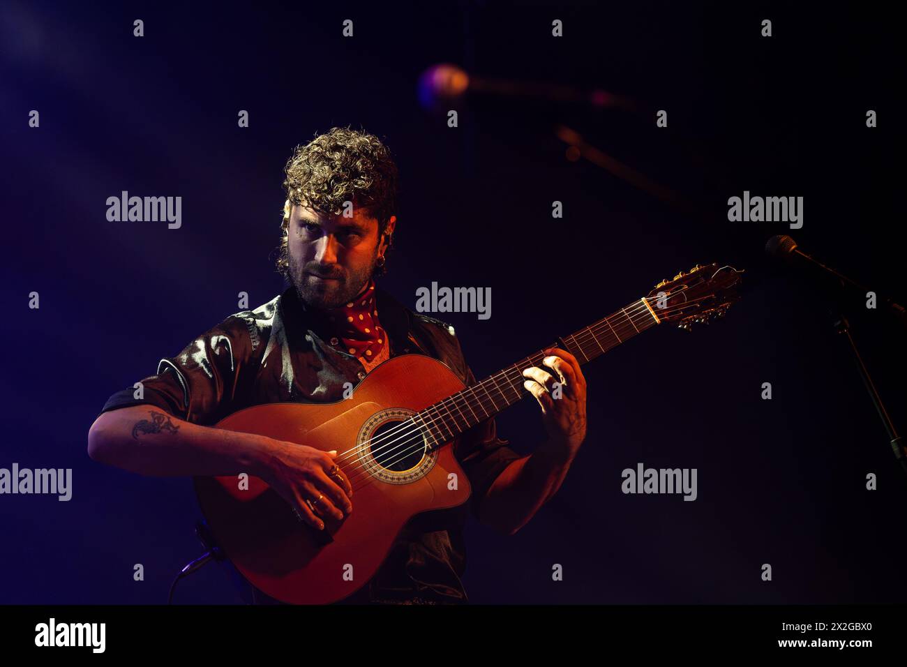 Barcelona, Spain. 19th Apr, 2024. Alejandro Astola is performing during ...