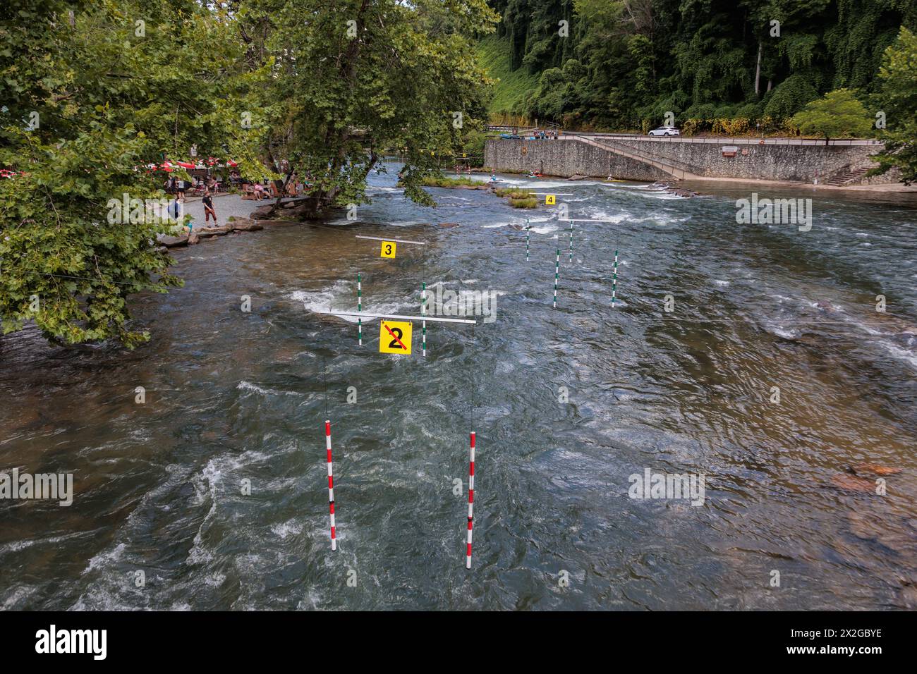 Olympic kayak practice slalom runs at the Nantahala Outdoor Center near ...