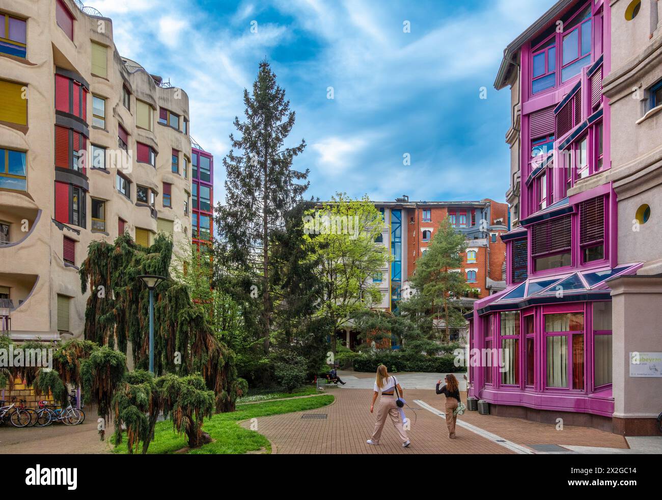 Geneva, Switzerland - April 5, 2024: The Schtroumph Buildings. Three ...