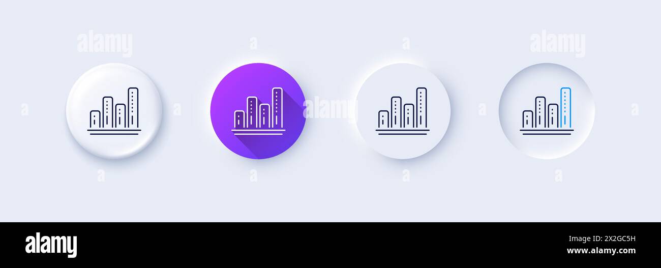 Graph line icon. Column chart sign. Line icons. Vector Stock Vector ...