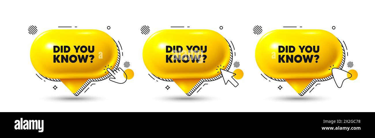 Did you know tag. Special offer question sign. Chat speech bubble 3d ...