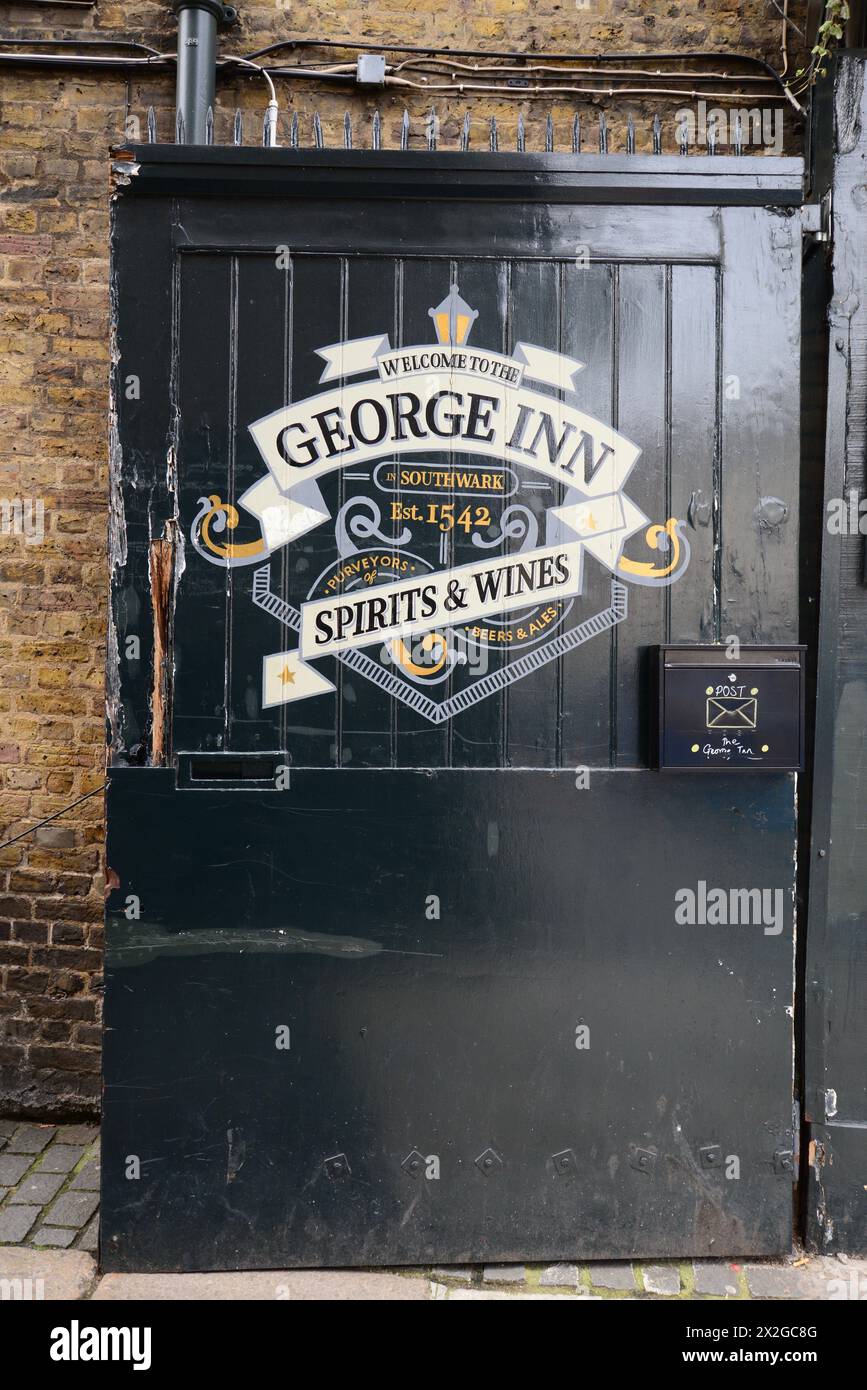 The door of The George pub, Borough High Street, London Stock Photo - Alamy