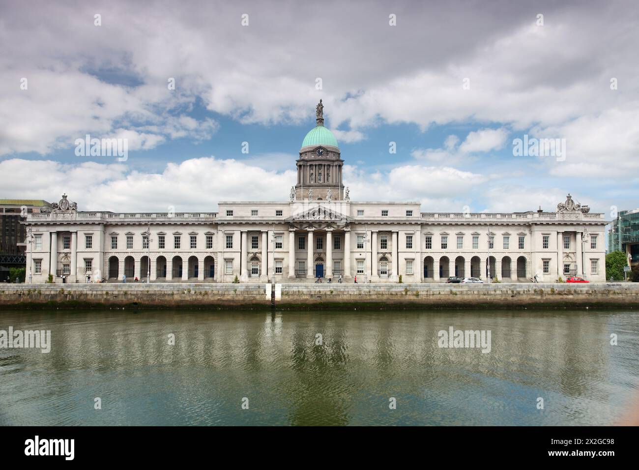 southern facade of the Customs House at day in Dublin, Ireland Stock ...