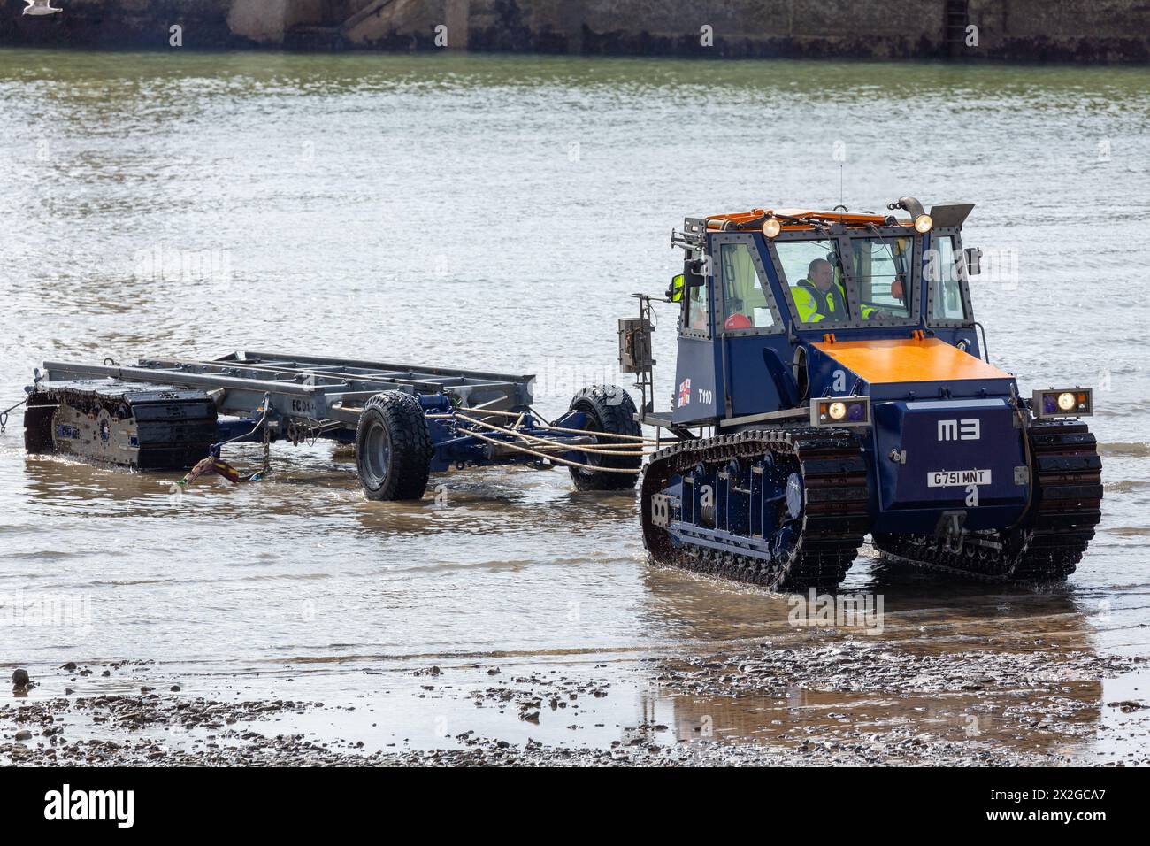 Anstruther lifeboat Launcher a Supercat tractor and trailer Stock Photo ...